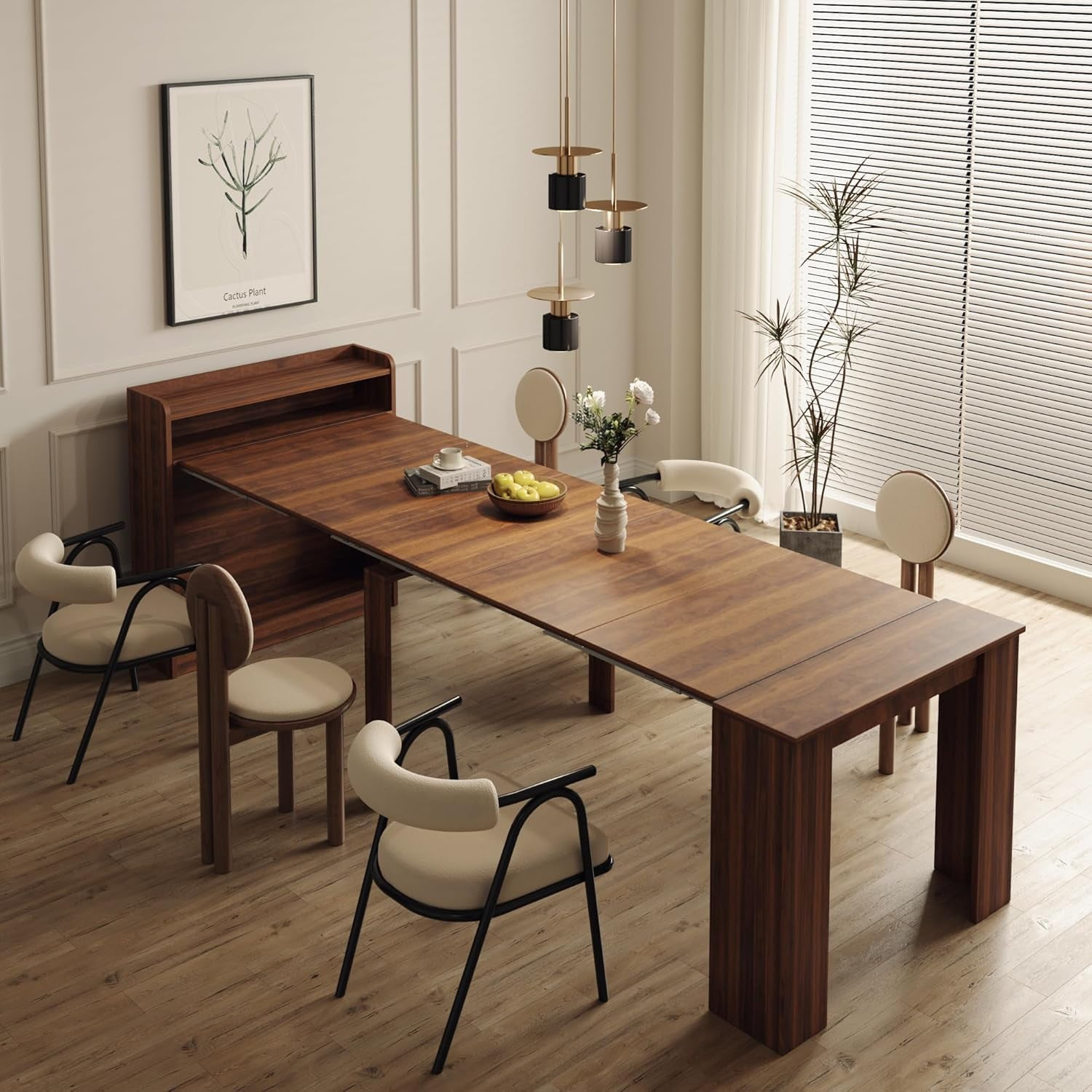 joysourcefurniture 20"-99" Extendable Dining Table with Storage, Space ...
