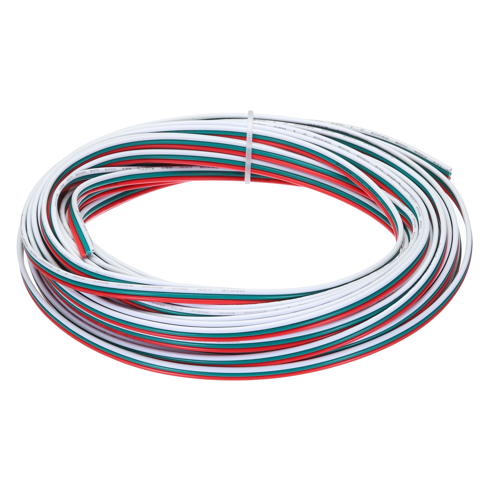 20 AWG Flat Ribbon Wire, LED Extension Cable 3 Pin, 40Ft/12M Long 1.8mm ...