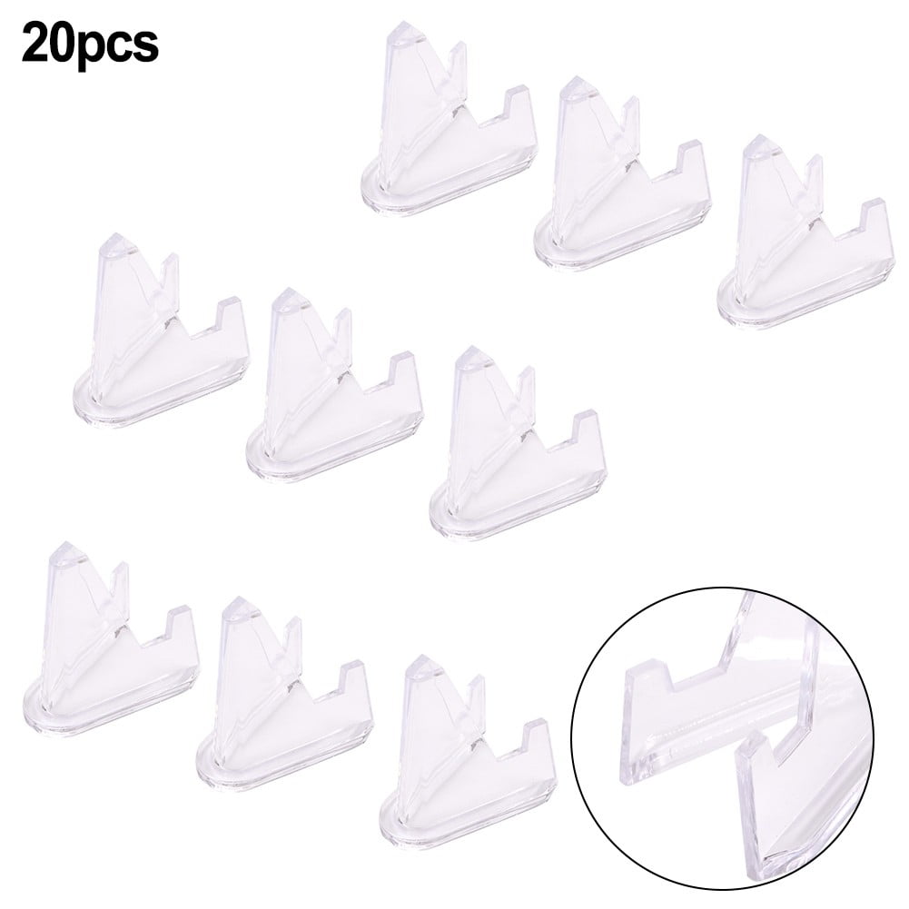 20 Acrylic Plastic Coin Display Stand Clear Round Square Case Capsules ...