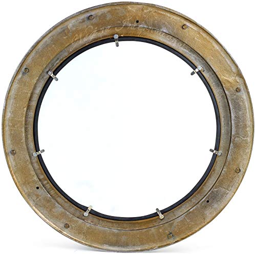 20" Aluminum Antique Bronze Finish Ships Porthole Frame Mirror ...
