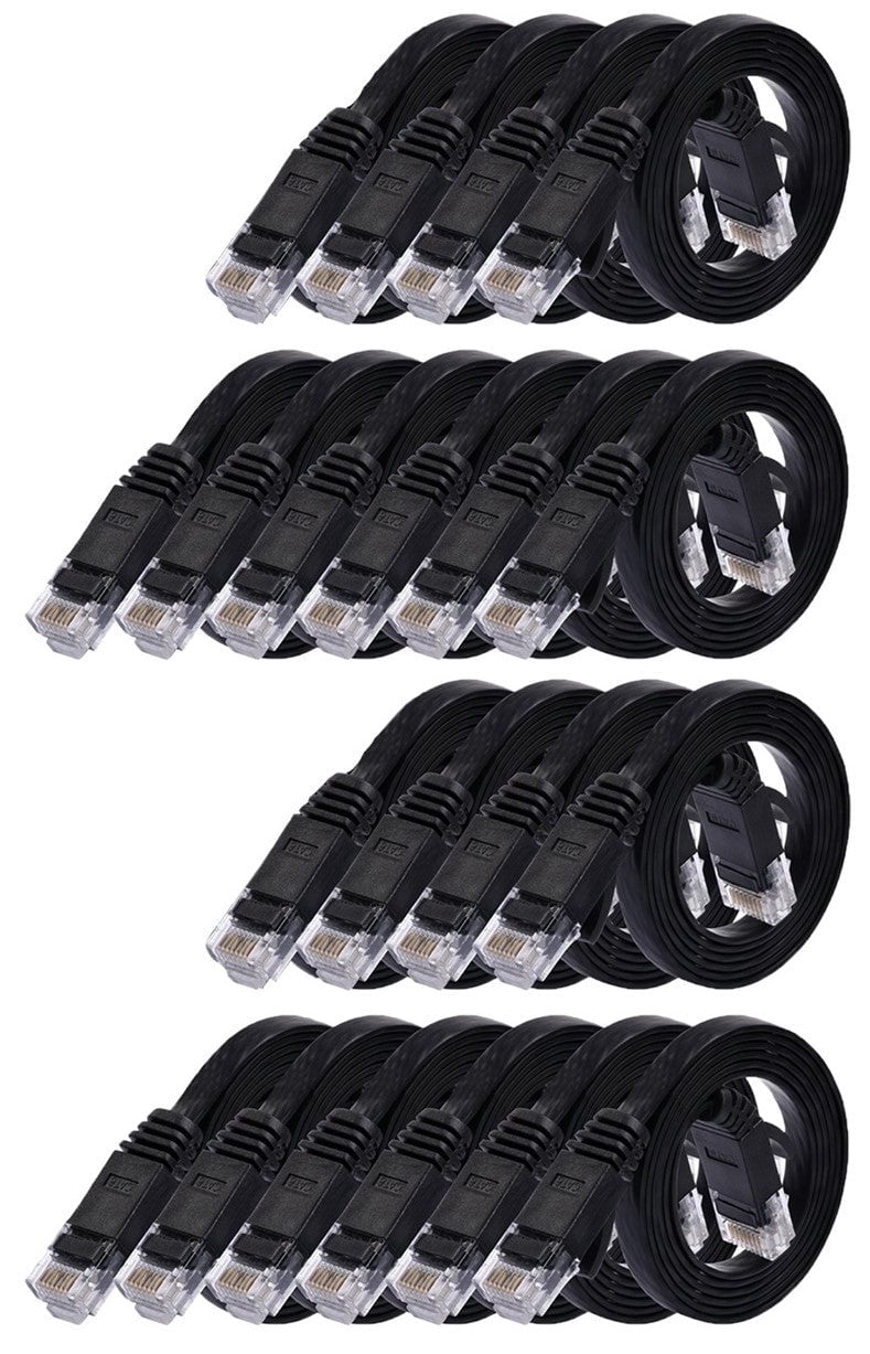 20 American Terminal EPC3BK 3' Cat6a Ethernet network patch cable RJ45 ...