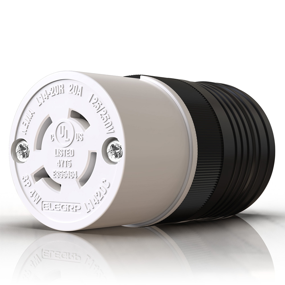 20 Amp 125/250V NEMA L14-20R Locking Connector, Industrial Grade ...