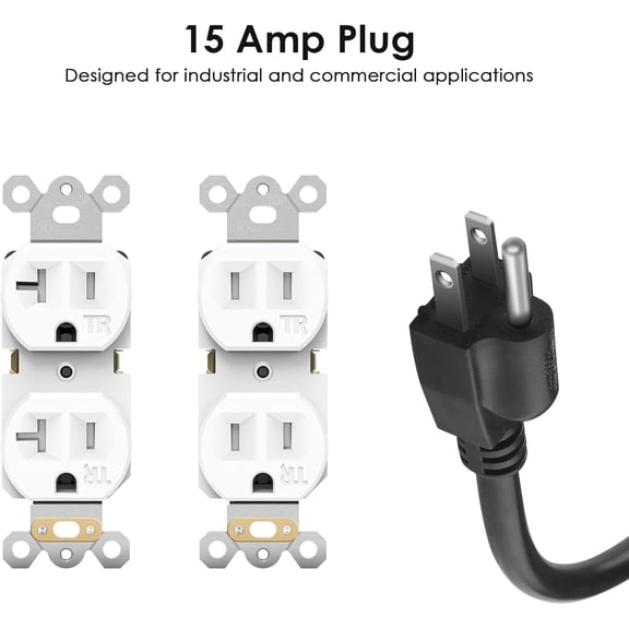 CCCEI 3 Outlet Heavy Duty Surge Protector Power Strip 20 Amp Individual ...