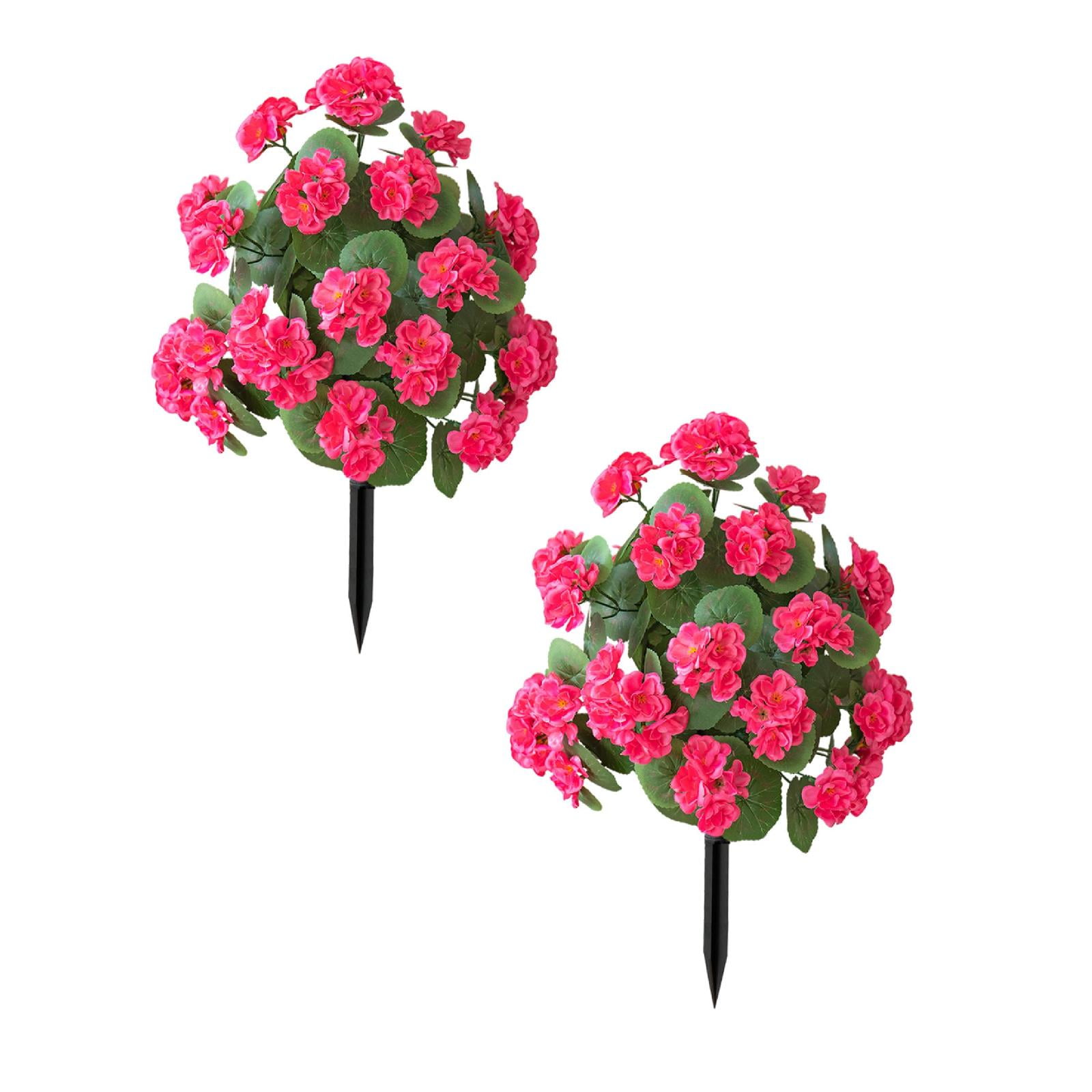 20'' Artificial Geraniums Topiary Ball with Geraniums Flowers, Outdoor ...