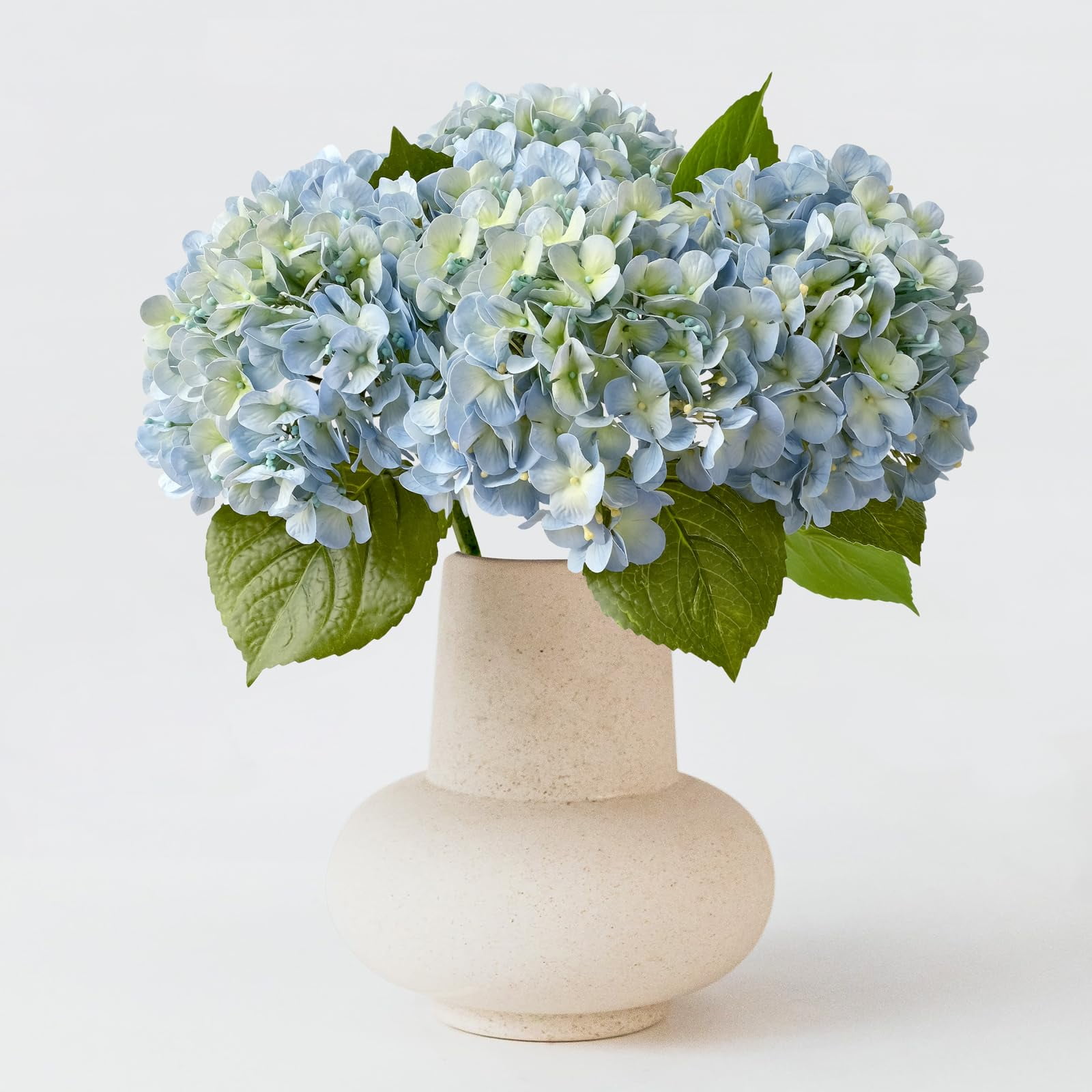 20" Artificial Light Blue Hydrangea Flowers 4-pack Faux Latex Real ...