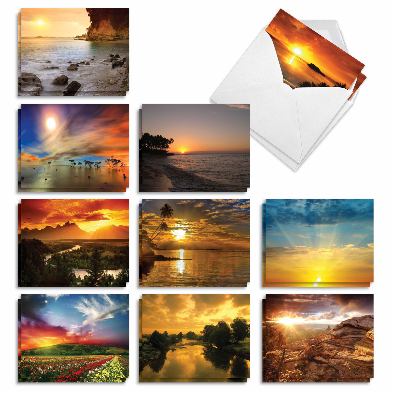 20 Assorted Blank Notecards Set 4 x 5.12 Inch with Envelopes (10 ...