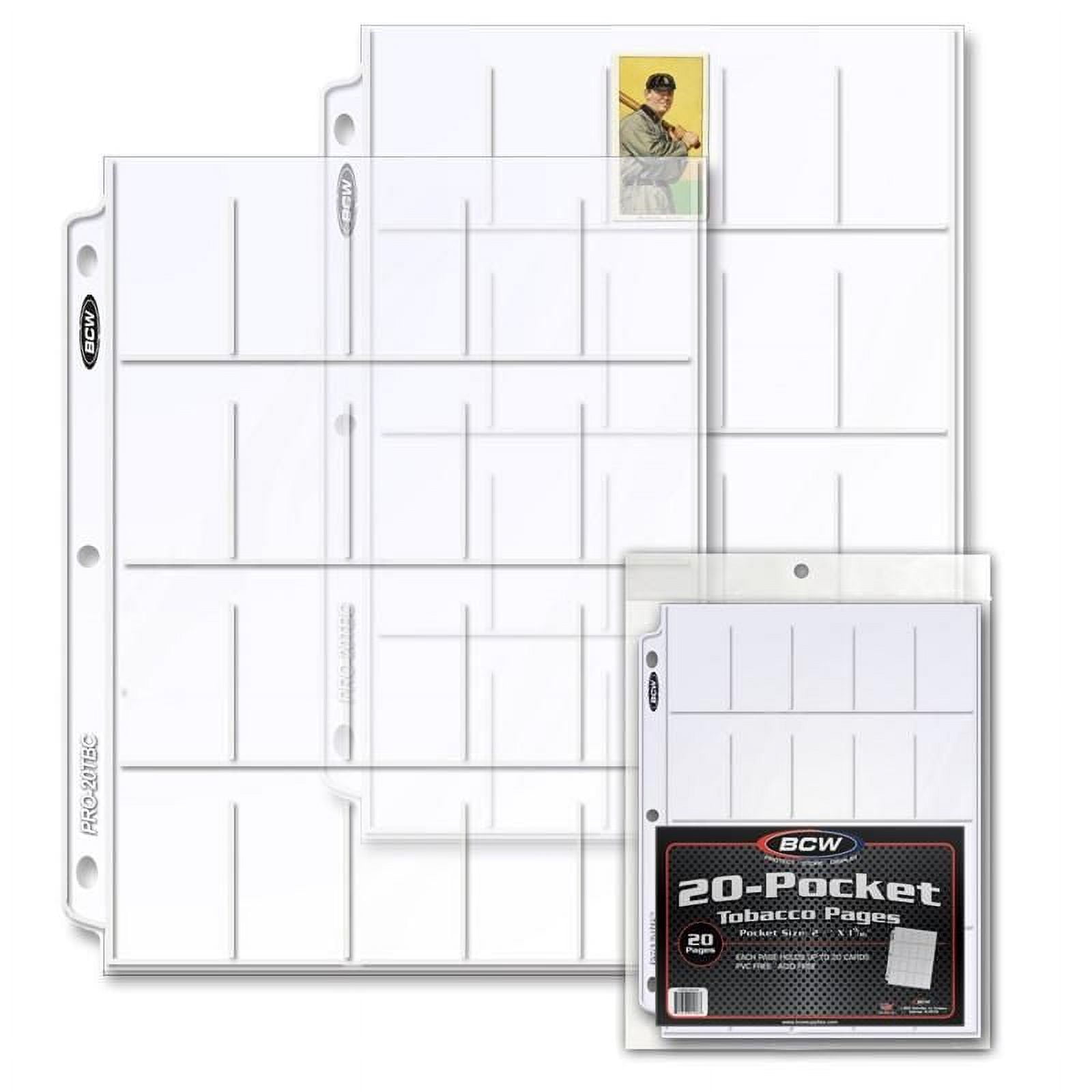 (20) BCW PRO 20-POCKET TOBACCO PAGE Binder Sheet - T206 Tobacco Cards ...