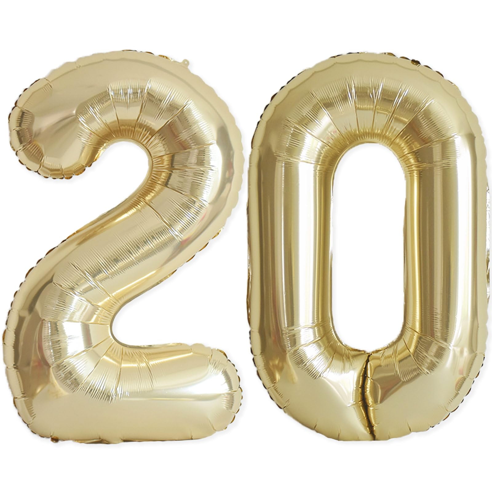 20 Balloon Number, 40 Inch Champagne Gold Foil Balloons Giant Jumbo ...