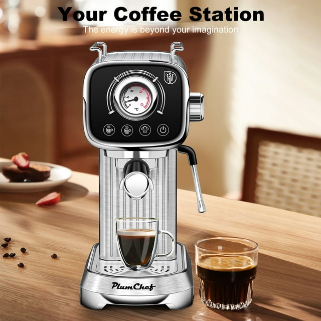 20 Bar Compact Design Espresso Machine with Milk Frother, Single ...