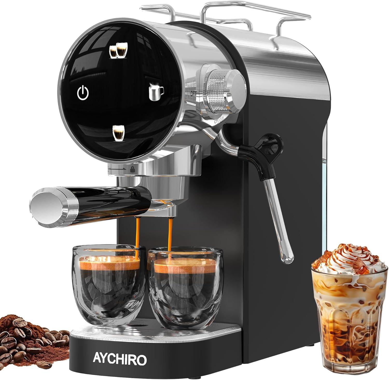 20 Bar Espresso Machine, Compact Espresso Maker with Milk Frother ...