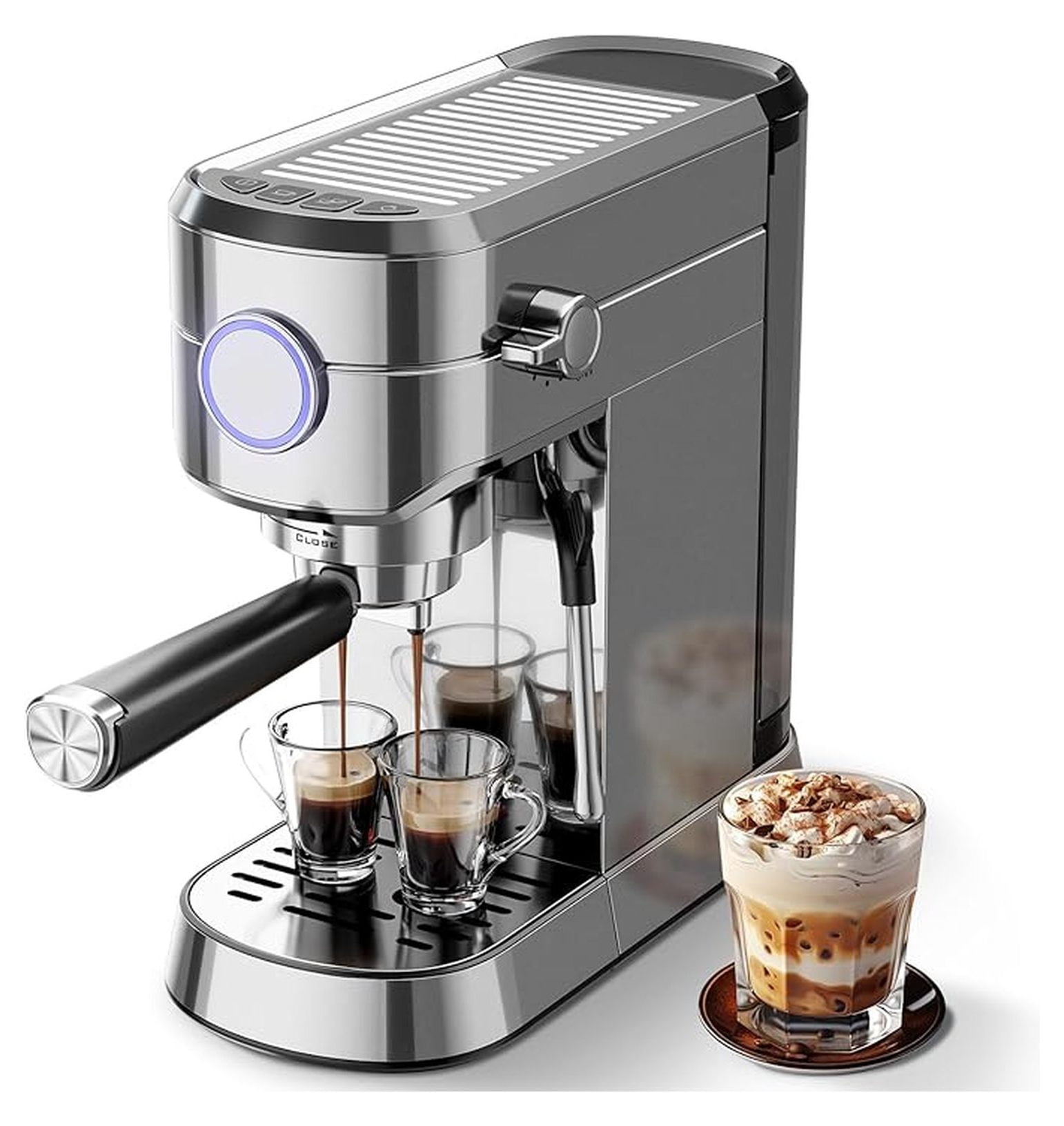 20 Bar Expresso Coffee Machines, Compact 1350W Espresso Machine with ...