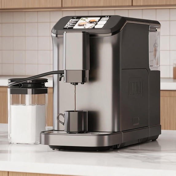 20 Bar Fully Automatic Espresso Coffee Maker, Built-in Ceramic Grinder ...