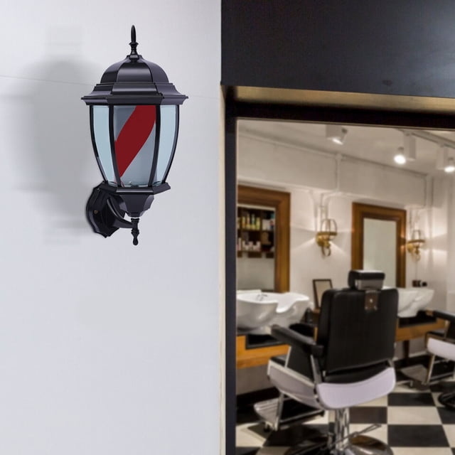 20" Barber Shop LED Light Rotating Stripe Hair Salon Open Sign Pole ...