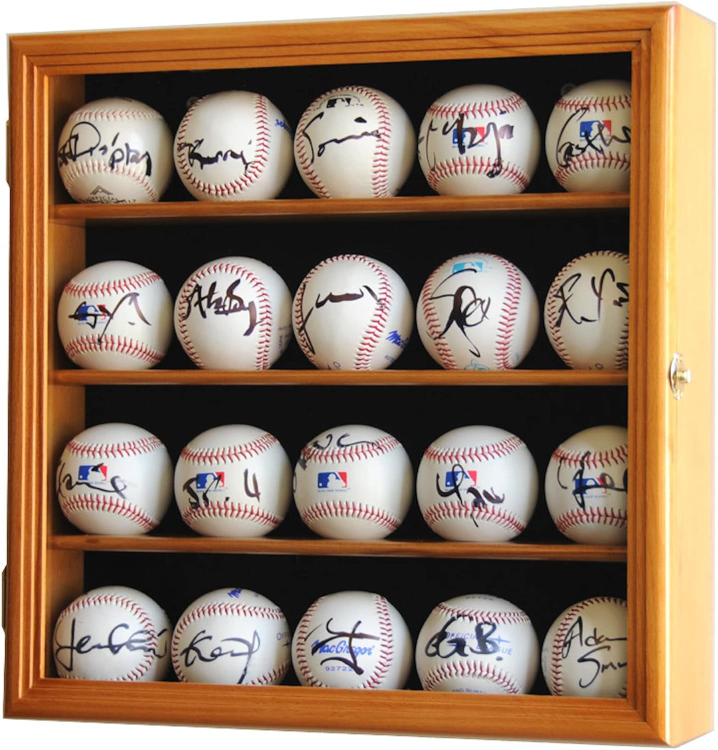 20 Baseball Ball Display Case Cabinet (Oak) - Walmart.com