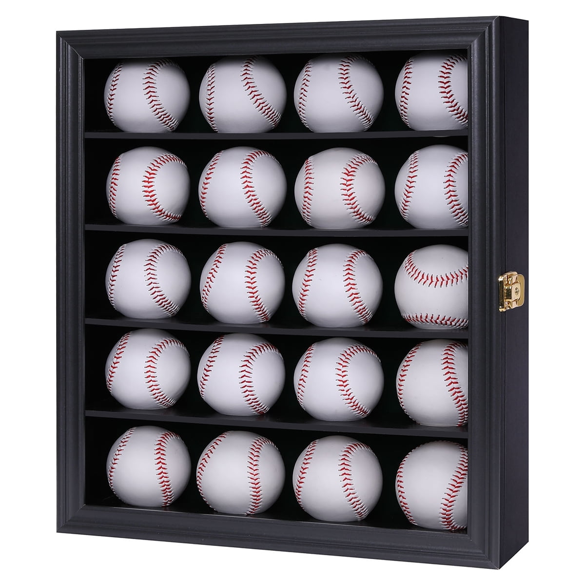 20 Baseball Display Case Cabinet Rack for Baseball Shadow Box with UV ...