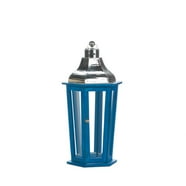 Zingz & Thingz Tall Floret Candle Lantern - 13" - Blue and Black ...
