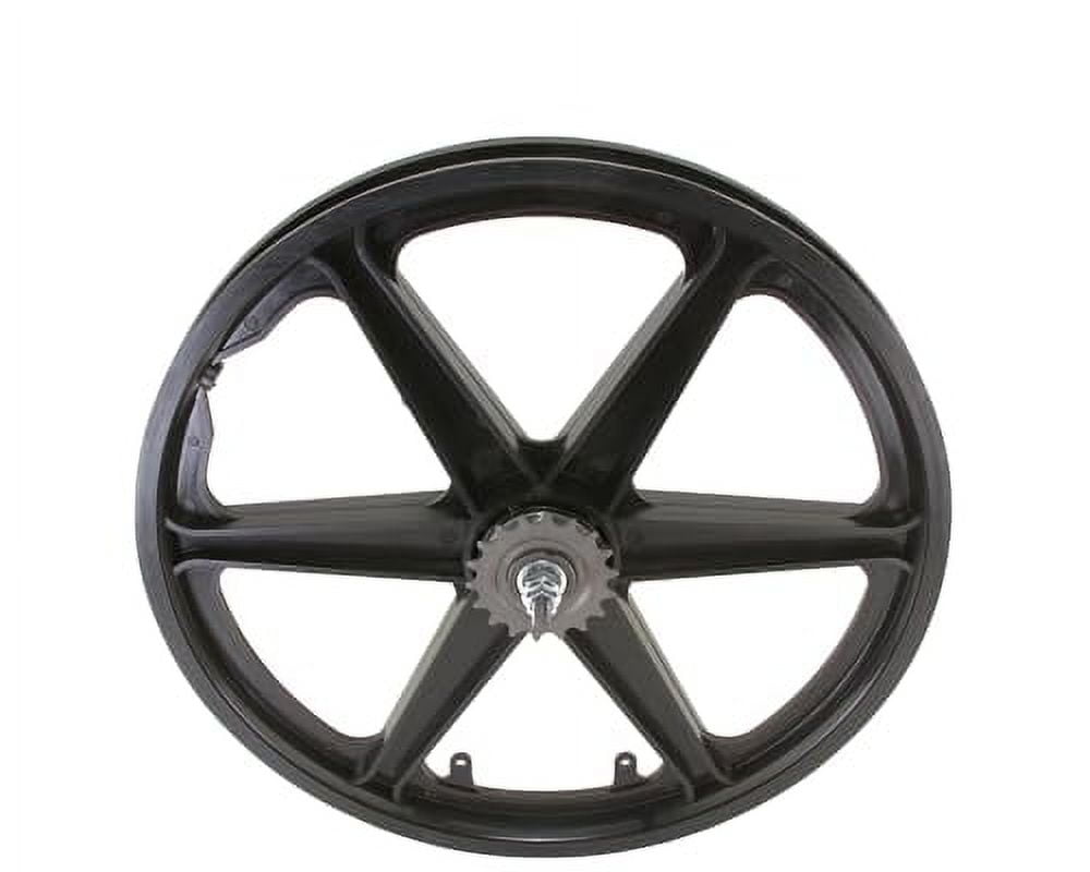 20" Bicycle Black BMX Style 6 Spoke Plastic Rear Coaster Brake Wheel ...