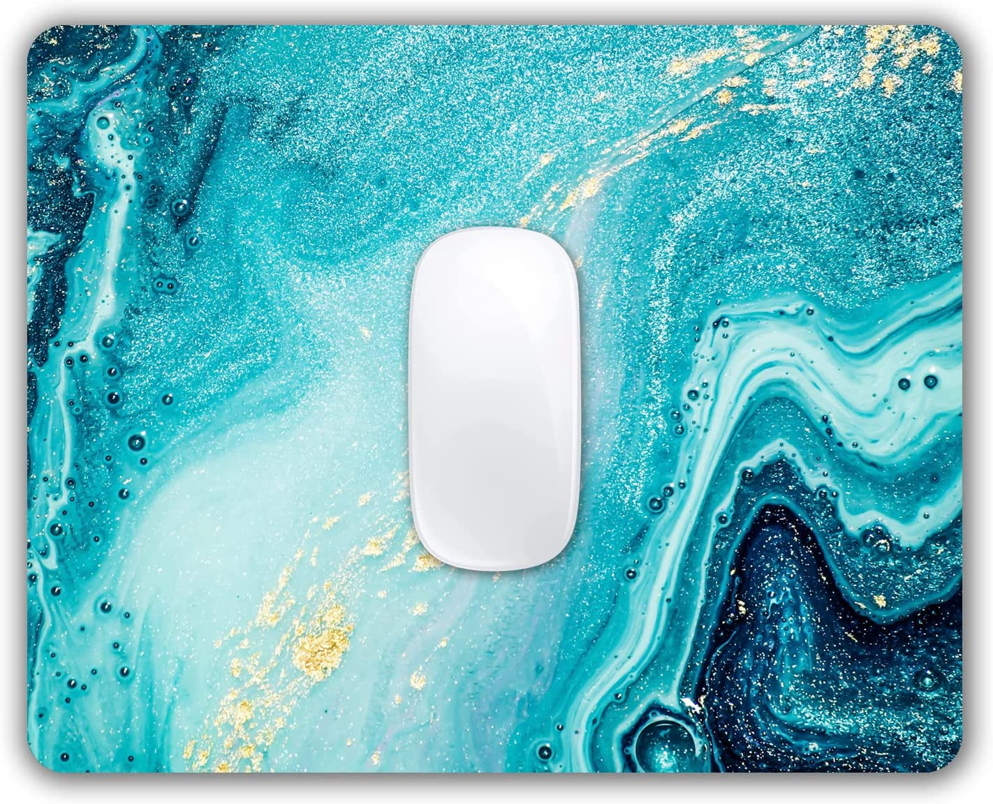 20% Biger Than Mouse Pad 8 x 10 Inch ,Teal Marble Design Mousepad ...