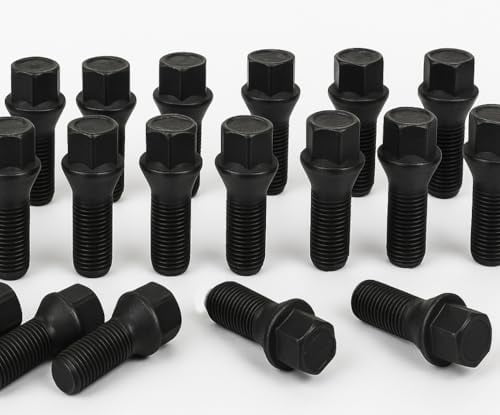 20 Black Conical Lug Bolts 12mmx1.5 Shank 32mm - Walmart.com