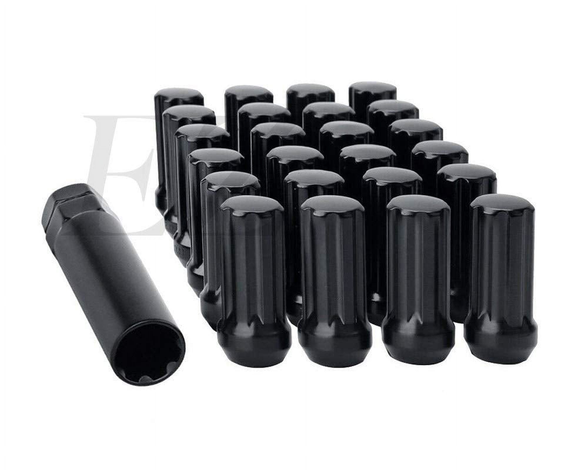 20 Black Duplex Spline Drive Acorn 12x1.75 Lug Nut Kit with Key ...