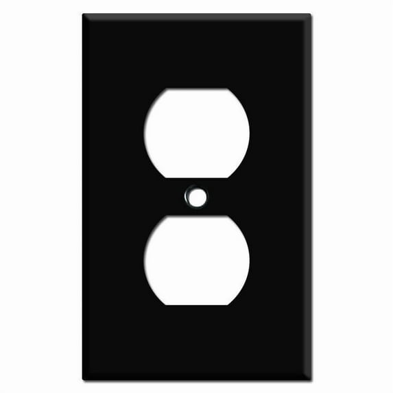 20 Black Single Duplex Metal Standard Switch Outlet Cover Face Wall ...