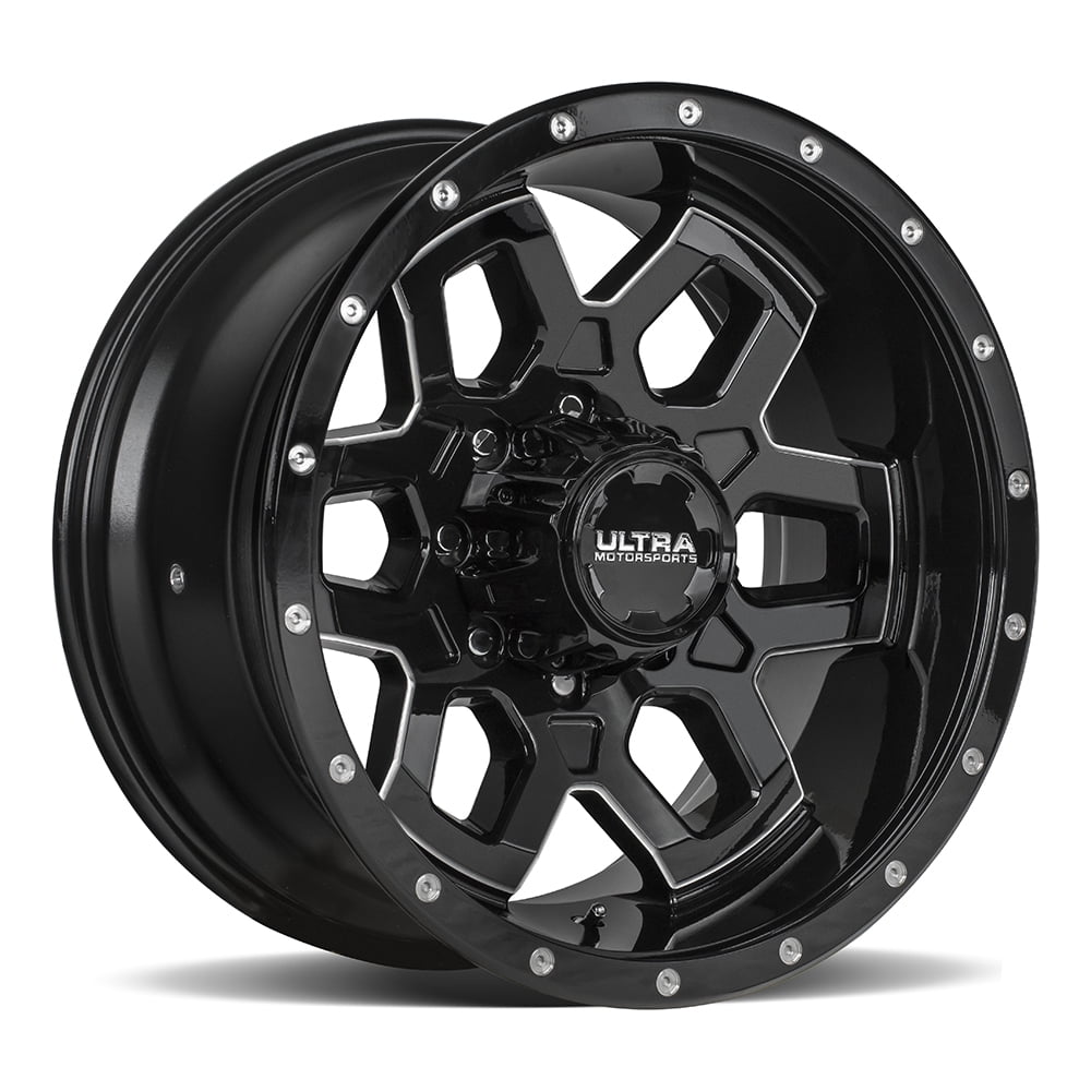 20" Black With Milled Accents Warlock 217 Wheel by Ultra Wheel 217 ...