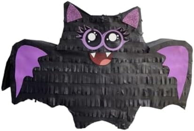 20" Black and Purple Bat Pinata Halloween Themes Bat Party Supplies ...