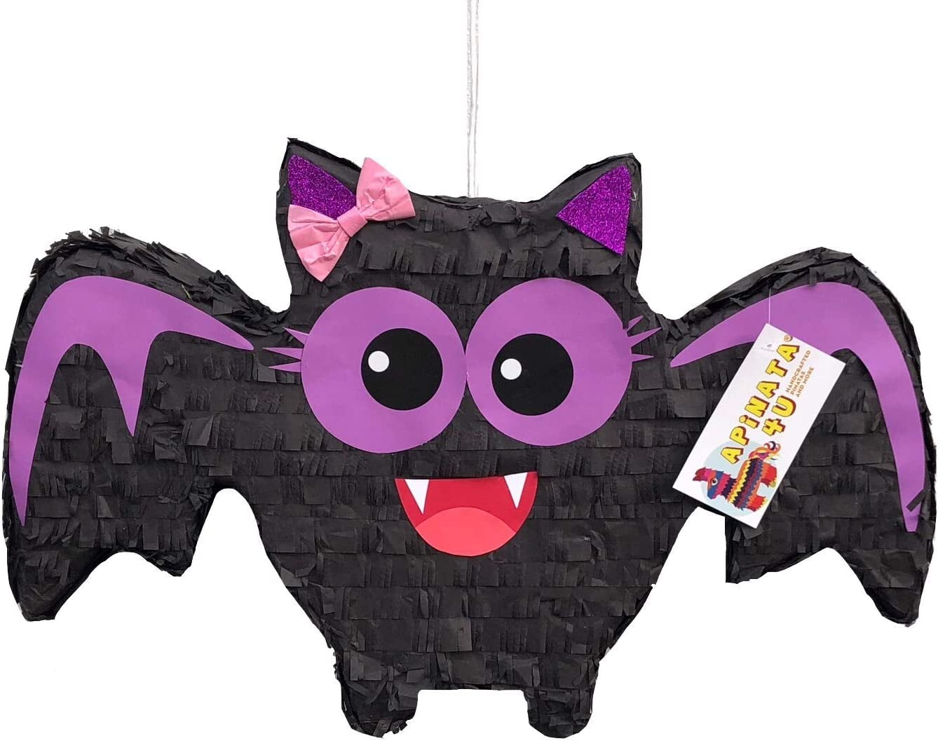 20" Black and Purple Bat Pinata Halloween Themes Bat Party Supplies ...