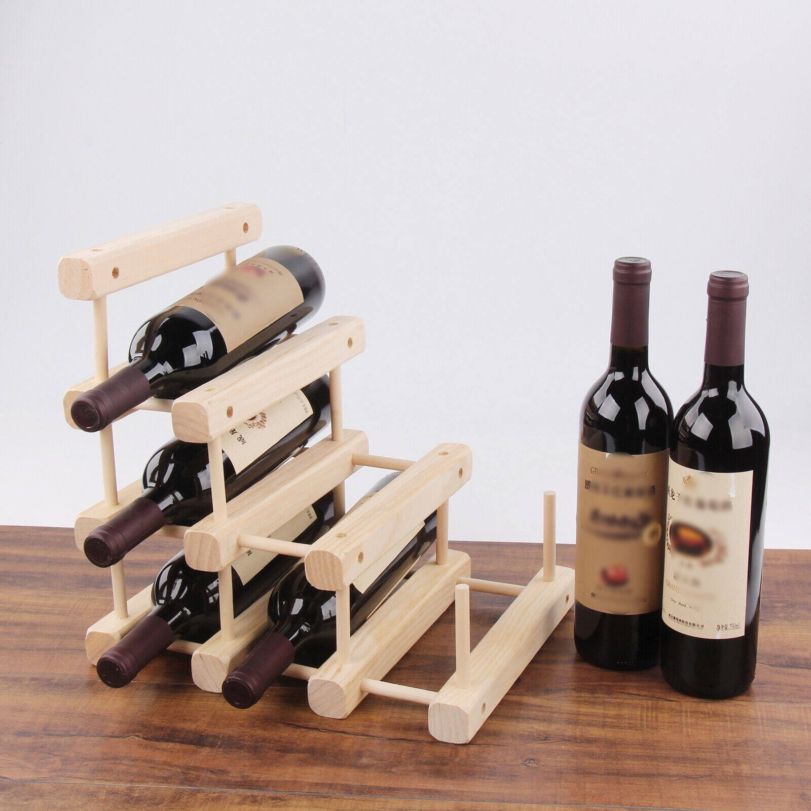 Wine Rack Solid Wood Wine Storage Racks Countertop 20 Bottle Wooden ...