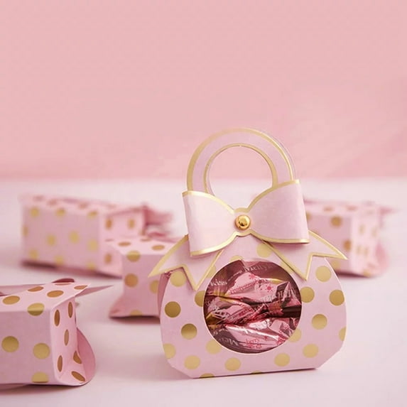 20 Boxes - Candy Box Party Favor with Round Handle 4.5 x 3 x 2.5" Inch ...