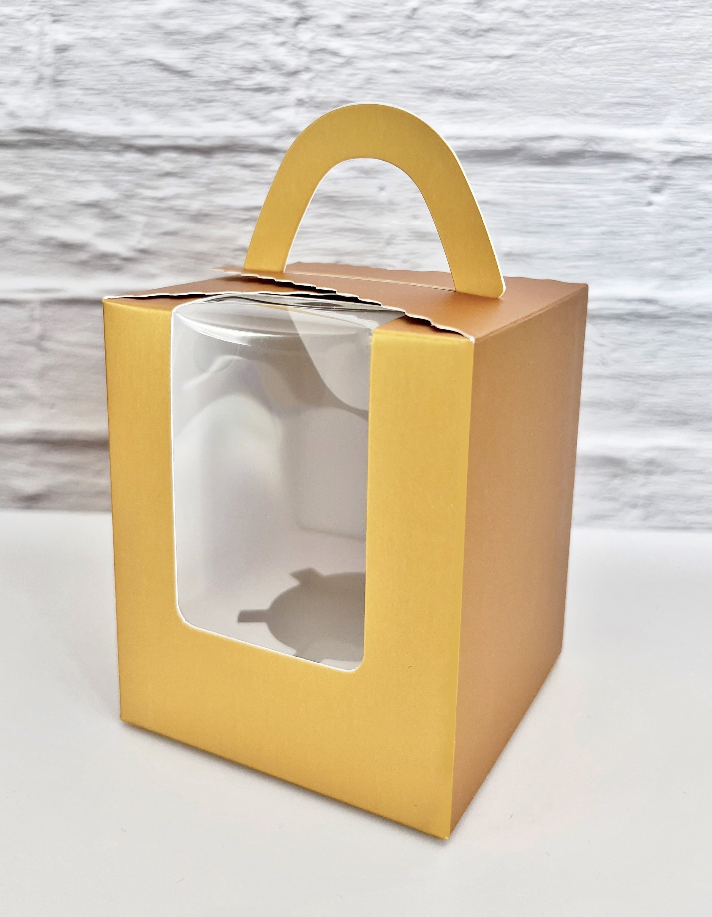 20 Boxes Gold Cupcake Party Favor Box with Handle for Birthday, Party ...