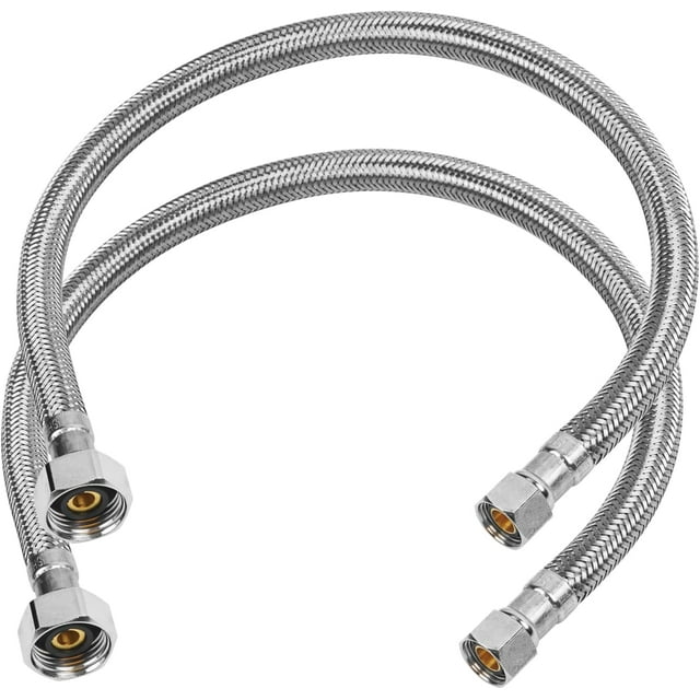 20" Braided Faucet Supply Line, 3/8" Comp x 1/2" FIP Stainless Steel ...