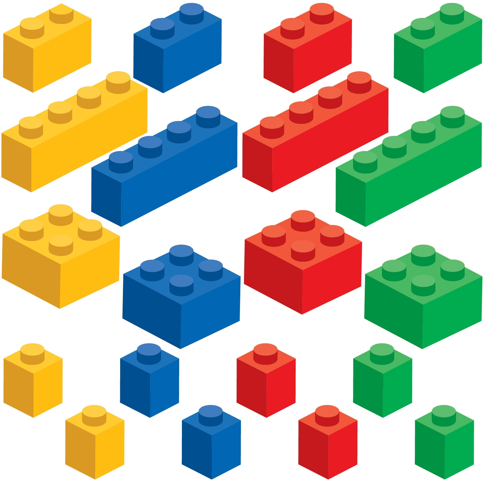 20 Brick Builders Blocks Wall Decal Stickers Pack, Multi Color Fabric ...