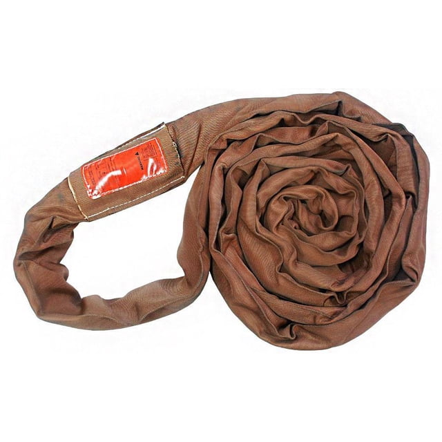 20' Brown Polyester Lifting Sling, Endless Round Sling, Vertical: 54 ...