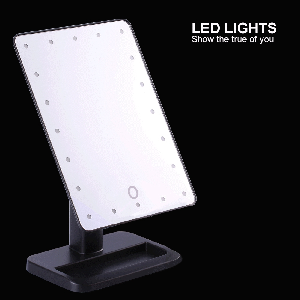 20-Bulb Lighted Tabletop Vanity for Enhanced Beauty Routine, Black ...