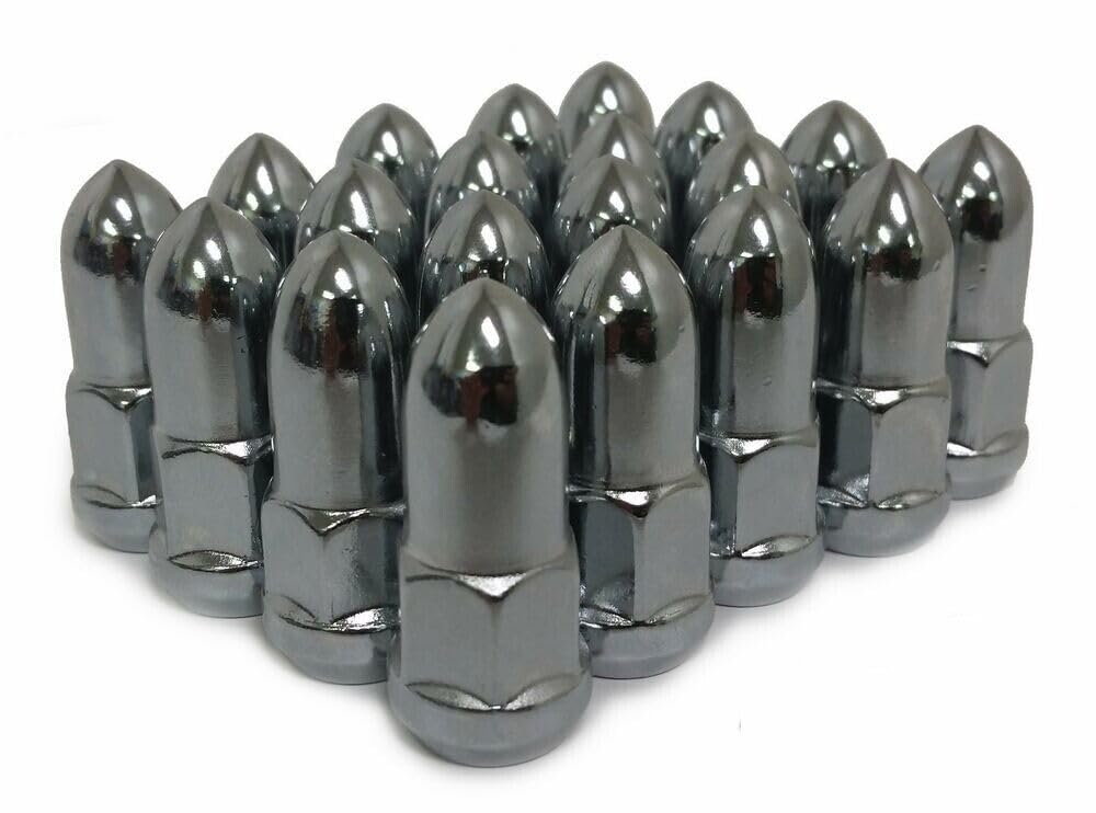 20 Bullet Lug Nuts 7/16-20 Chrome Acorn 3/4" Hex Wheel Nut Firebird GTO ...