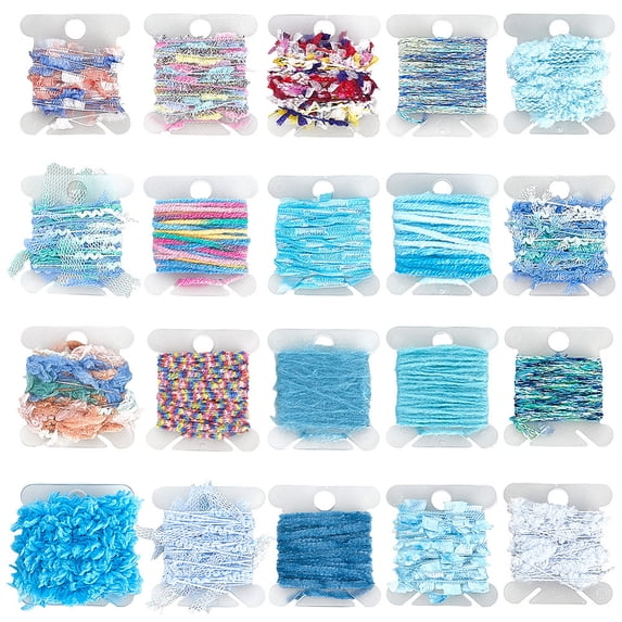 20 Bundles 20 Styles Cotton and Polyester Lace Ribbon Macrame Lace ...