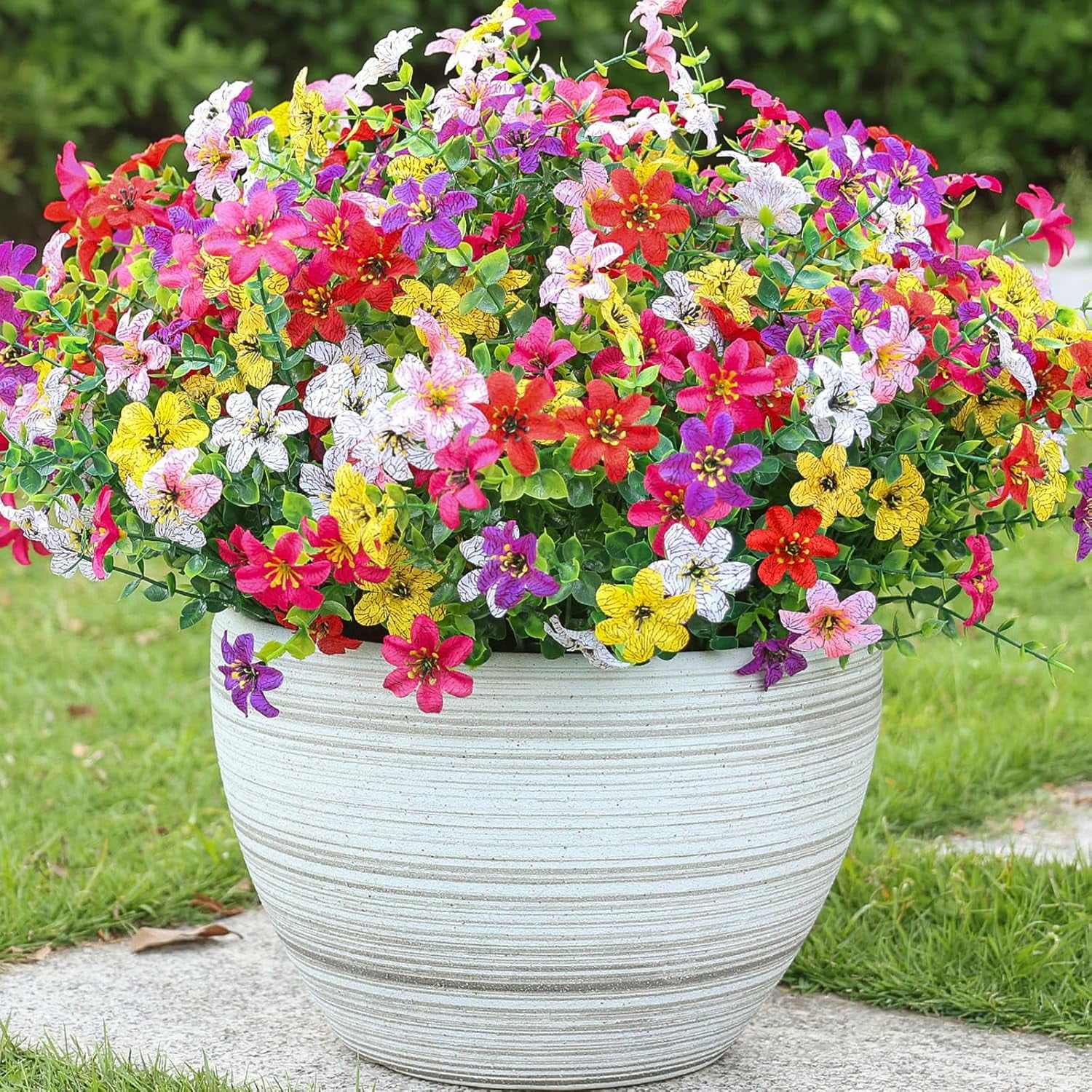 20 Bundles Artificial Fake Flowers for Outdoors Spring Decorations ...