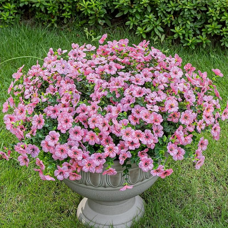 20 Bundles Artificial Fake Flowers for Outdoor Faux Eucalyptus Flowers for Home Decoration,Fake ...