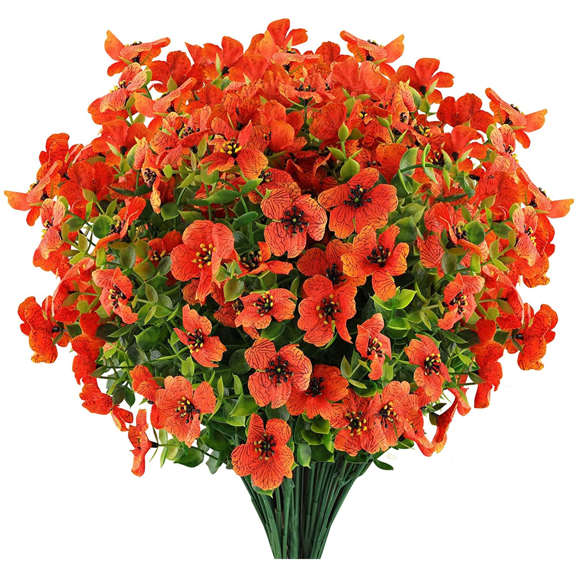 20 Bundles Artificial Fake Violet Flowers, Outdoor UV Resistant ...