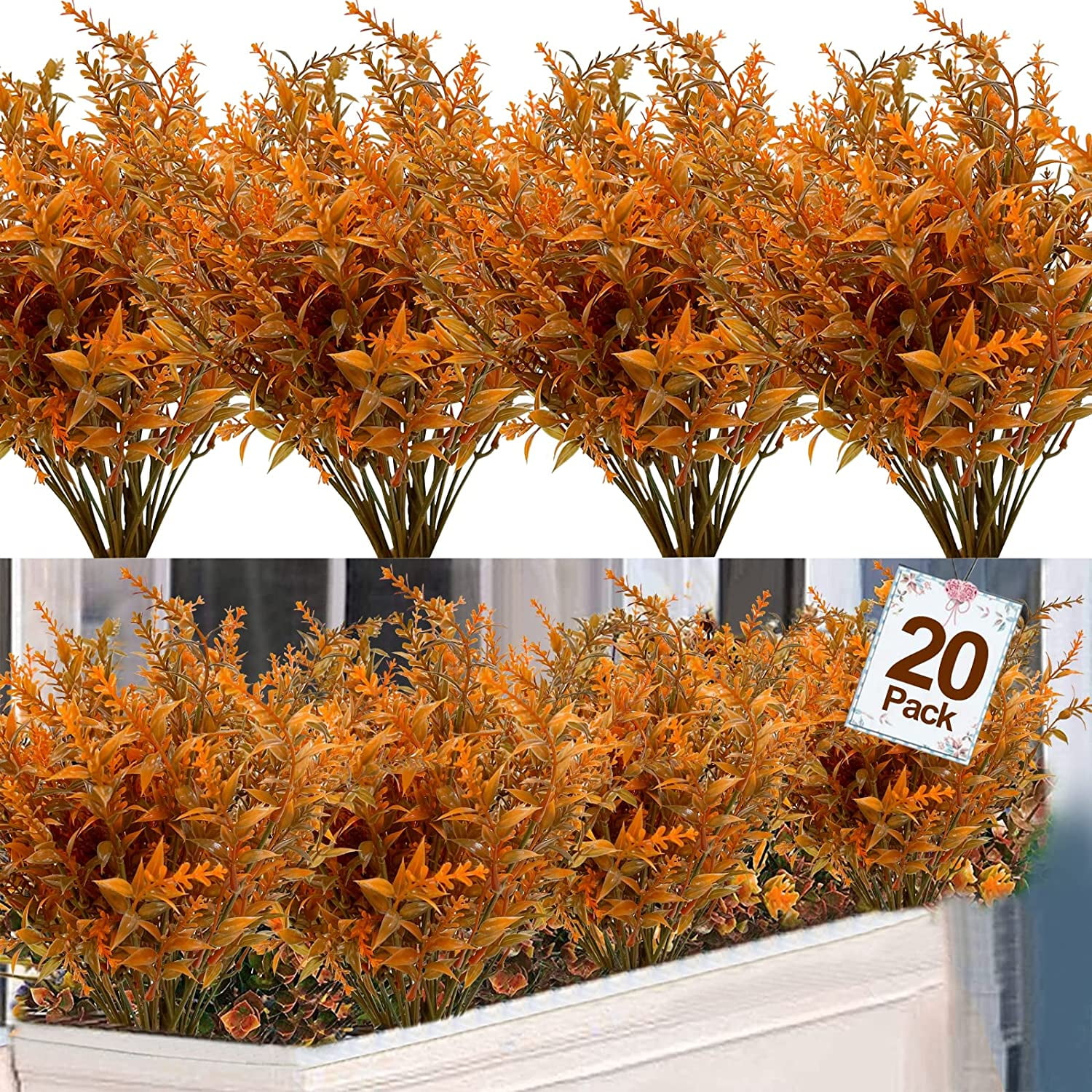 20 Bundles Artificial Fall Flowers Outdoor Fall Decor Artificial ...