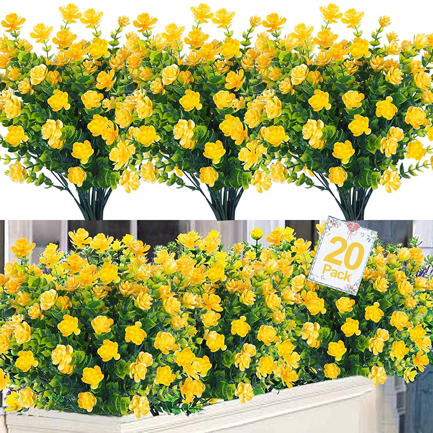 20 Bundles Artificial Flowers for Outdoor Decoration, Fall Decoration ...