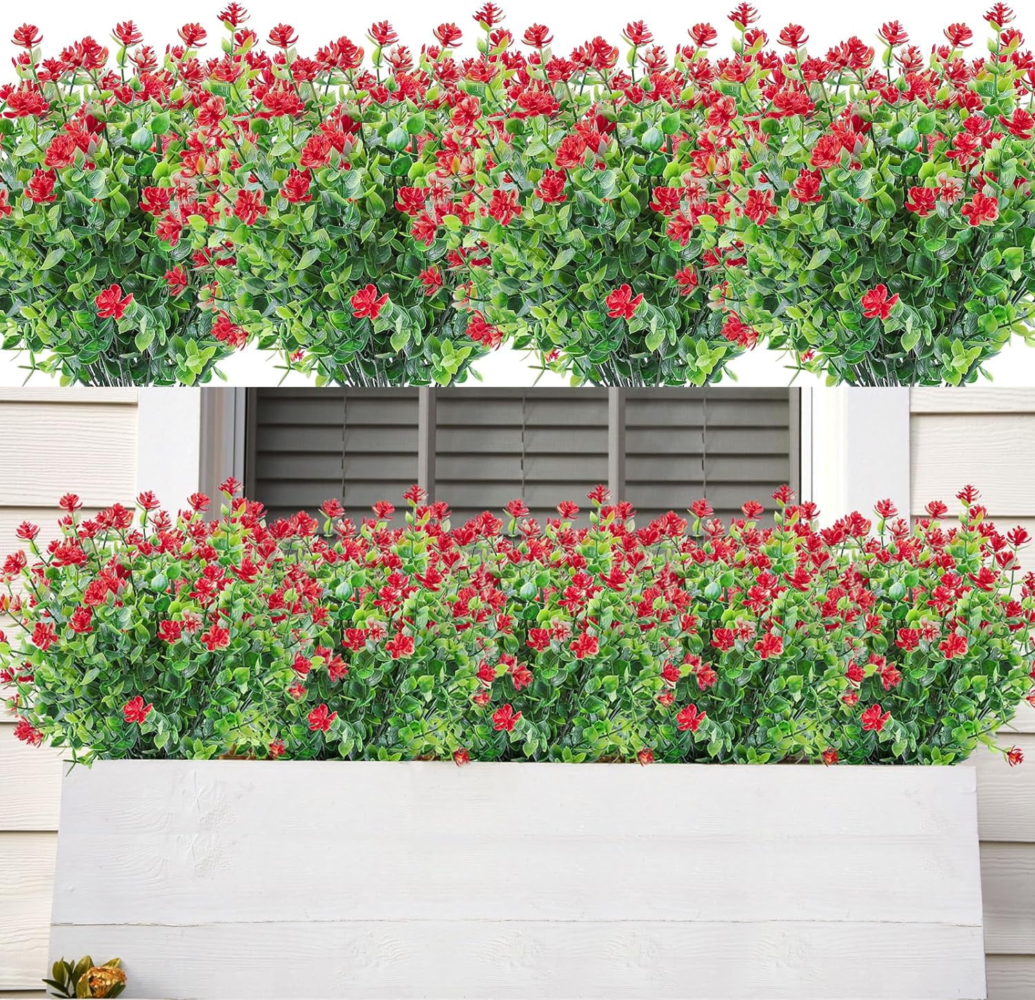 20 Bundles Artificial Flowers Outdoor UV Resistant Faux Flowers No Fade ...