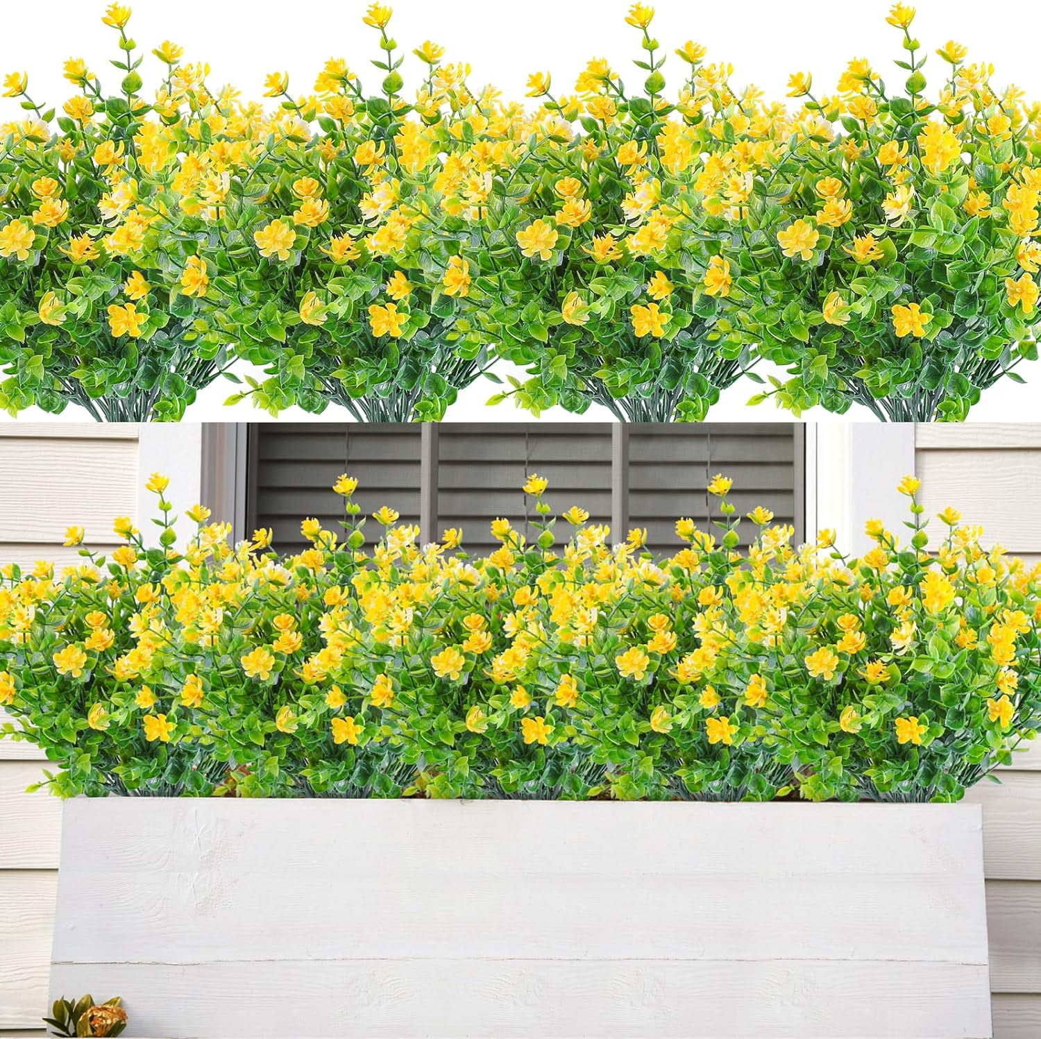 20 Bundles Artificial Flowers Outdoor UV Resistant Faux Flowers No Fade ...