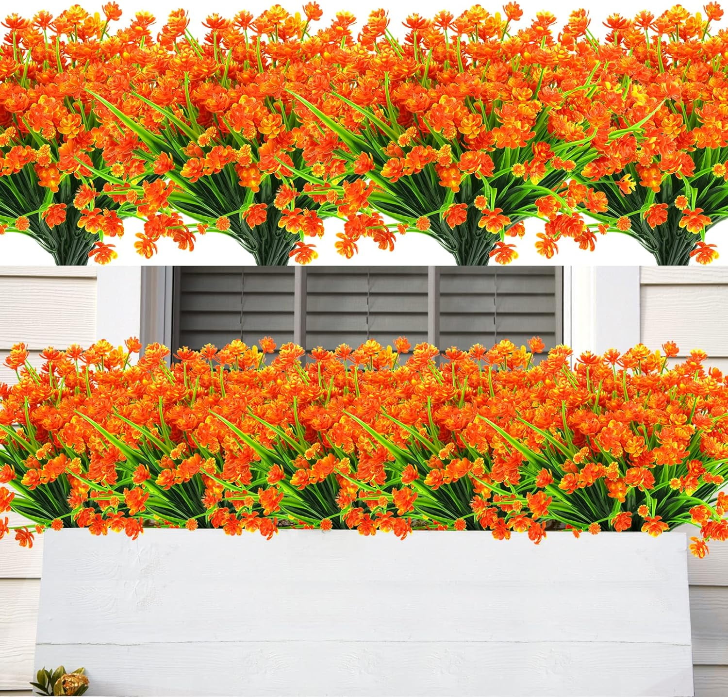 20 Bundles Artificial Flowers Outdoor UV Resistant Faux Flowers No Fade ...