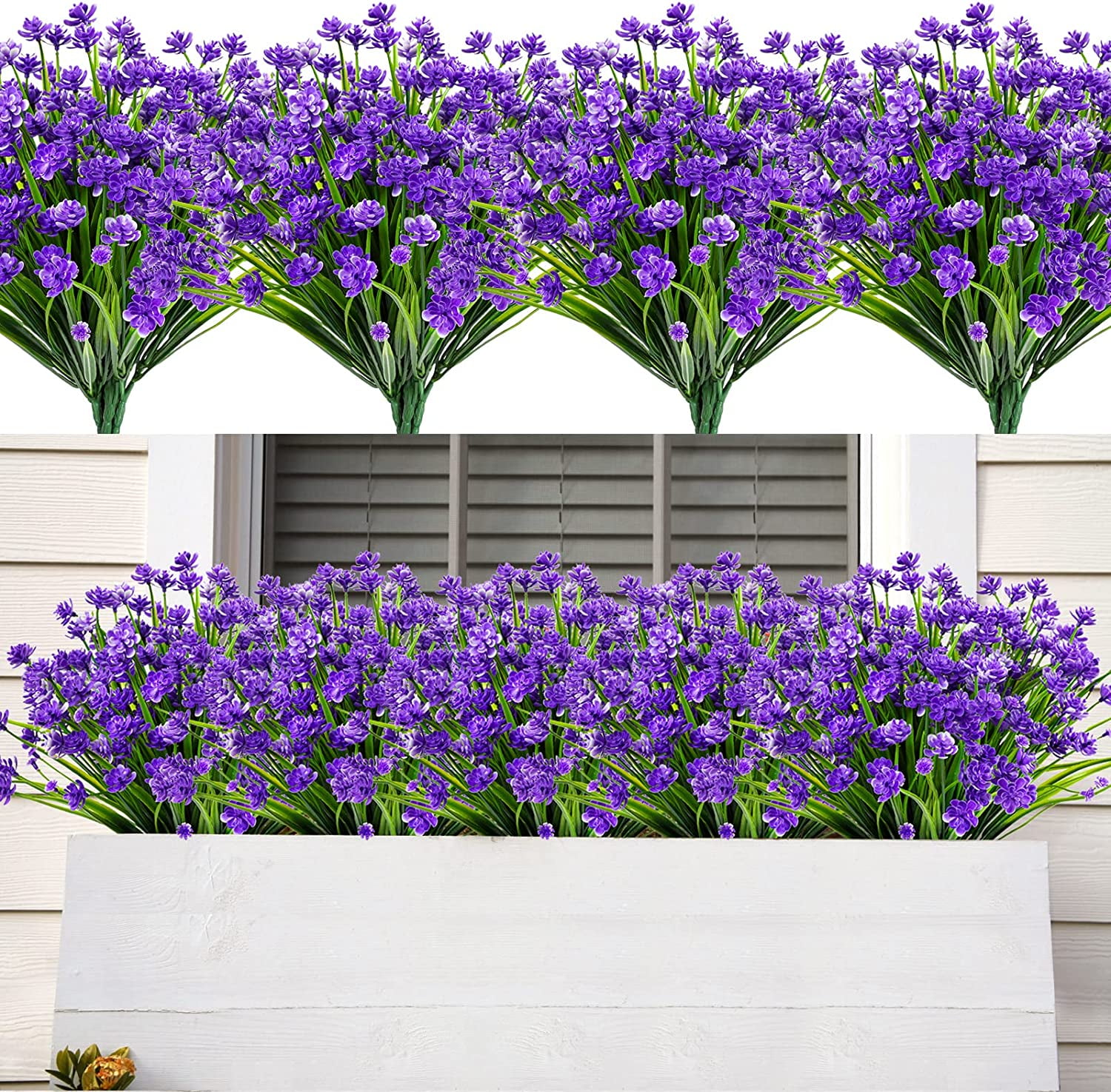 20 Bundles Artificial Flowers Outdoor UV Resistant Faux Flowers No Fade ...