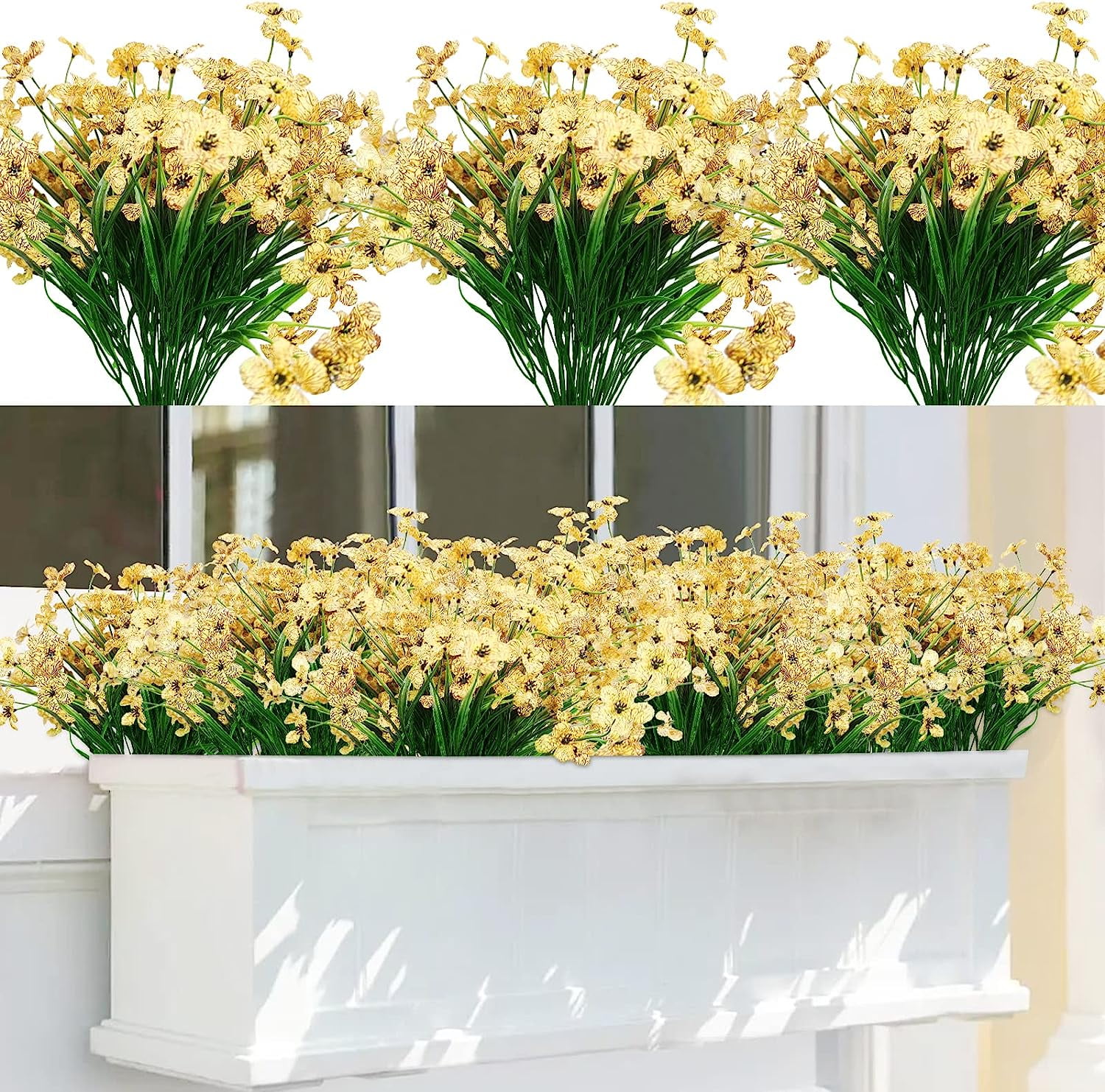 20 Bundles Artificial Flowers Outdoor UV Resistant Silk Flowers No Fade ...