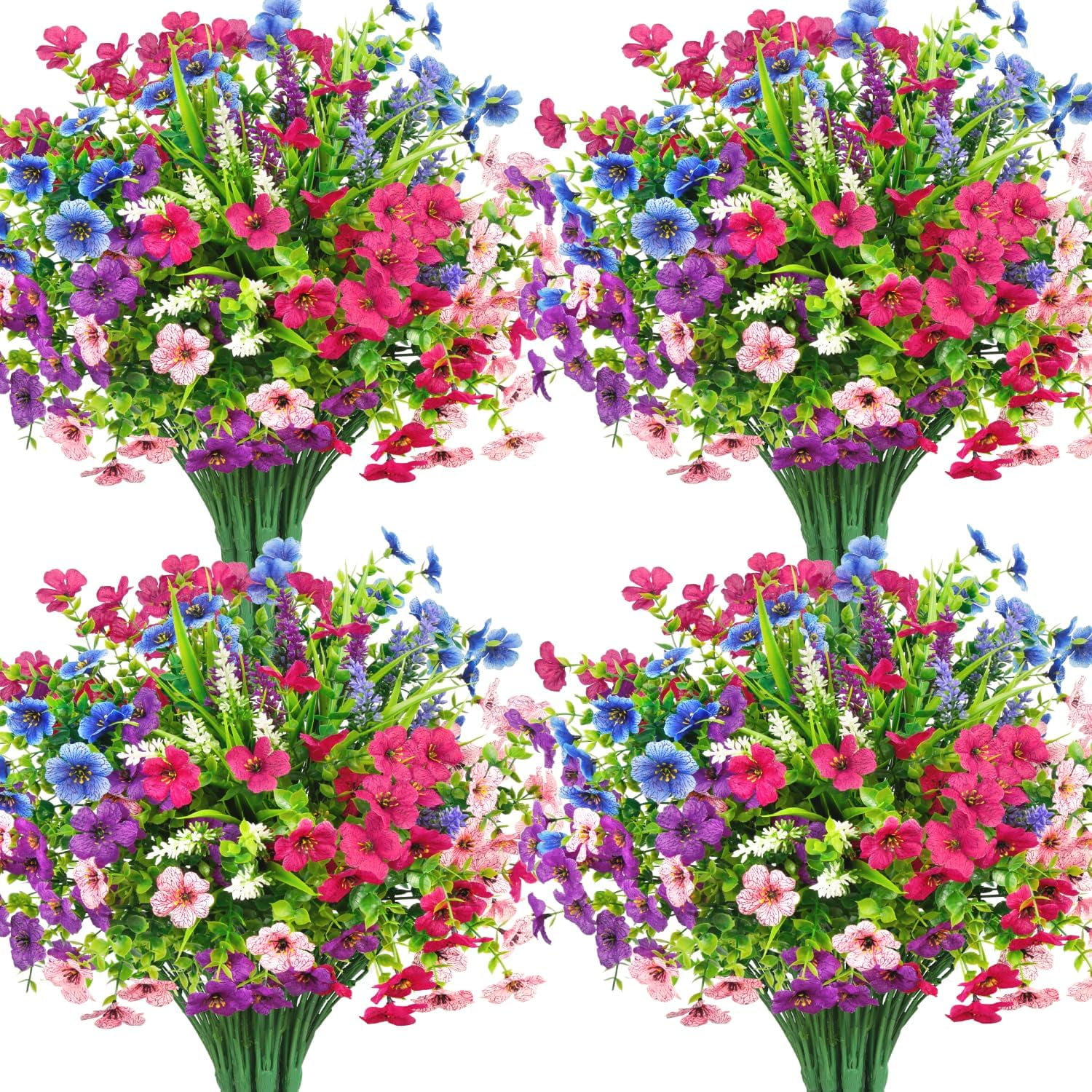 20 Bundles Artificial Flowers for Outdoors Decoration Fake Silk Flowers ...