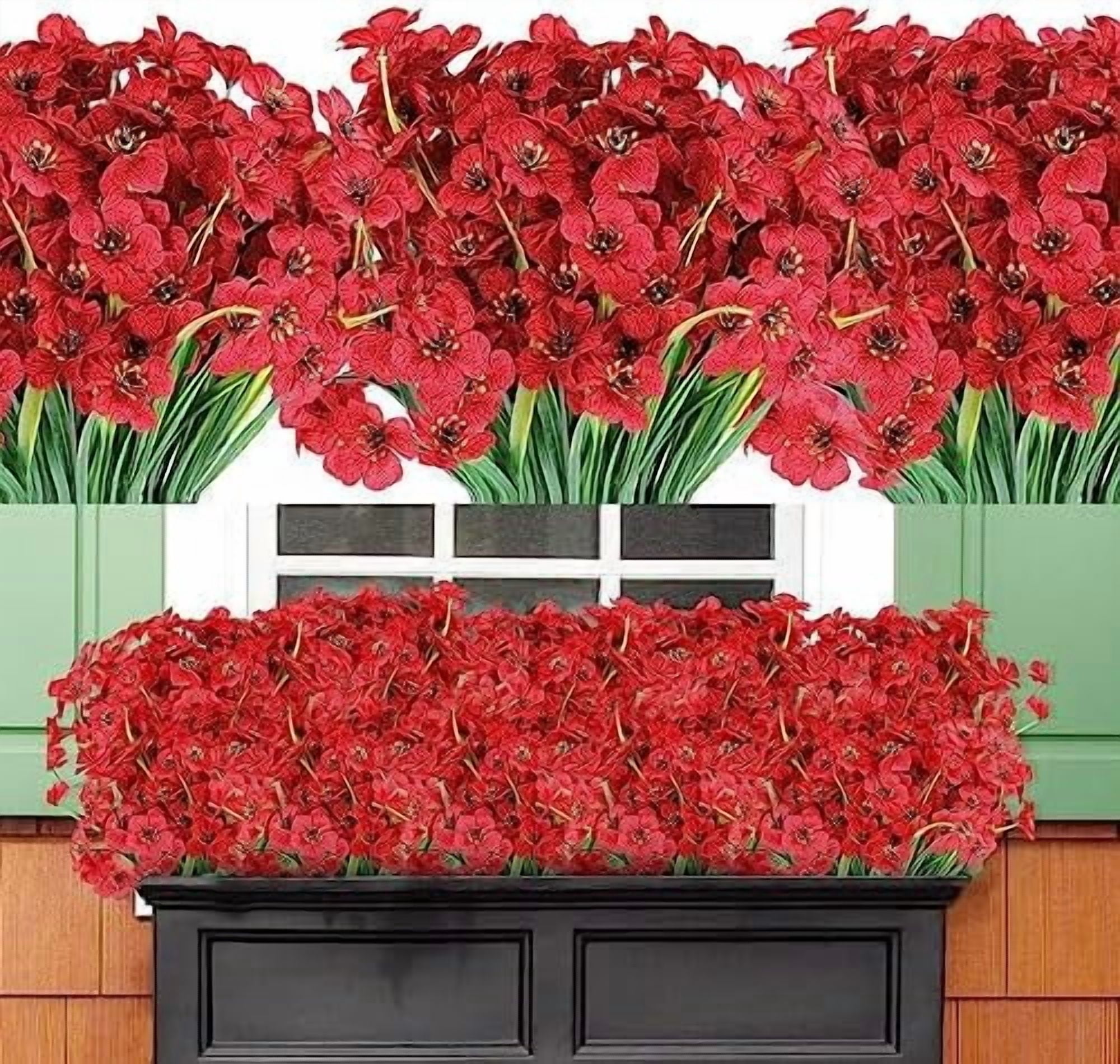 20 Bundles Artificial Flowers for Outdoor UV Resistant Faux Flowers No ...