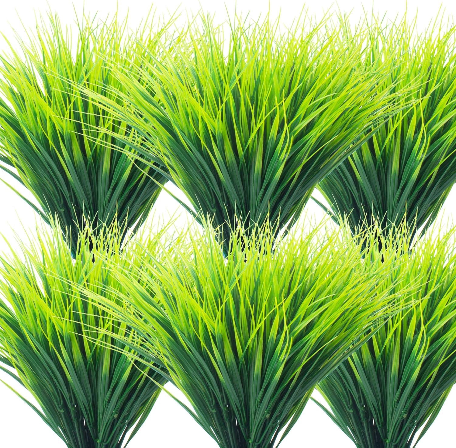 20 Bundles Artificial Outdoor Plants, Fake Wheat Grass Greenery Shrubs ...